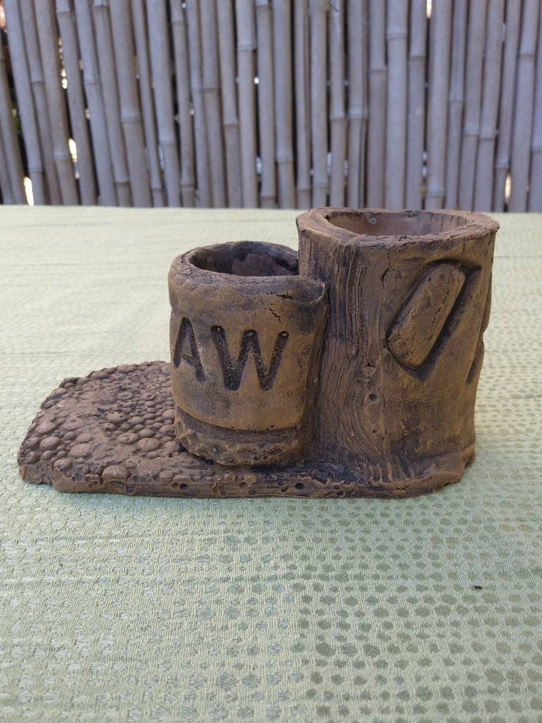 Double Textured Clay City Scape Series With Water Meter Crackle Pot ...