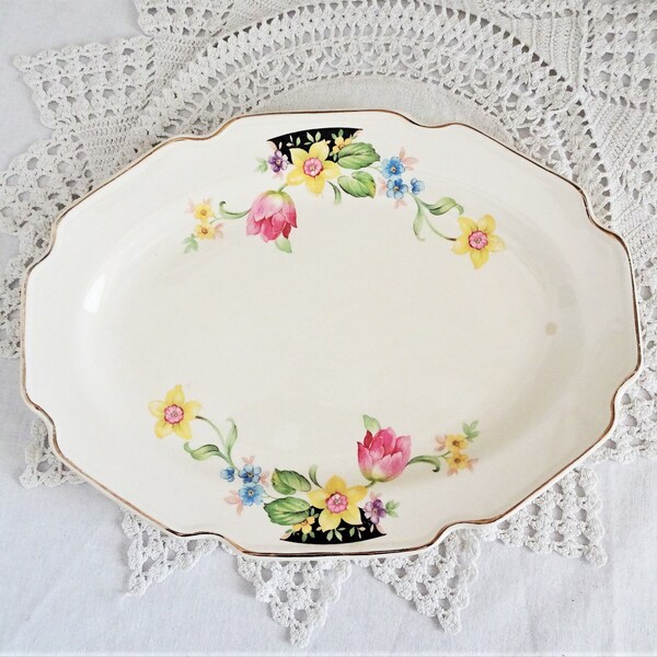Vintage Floral Plate - Etsy