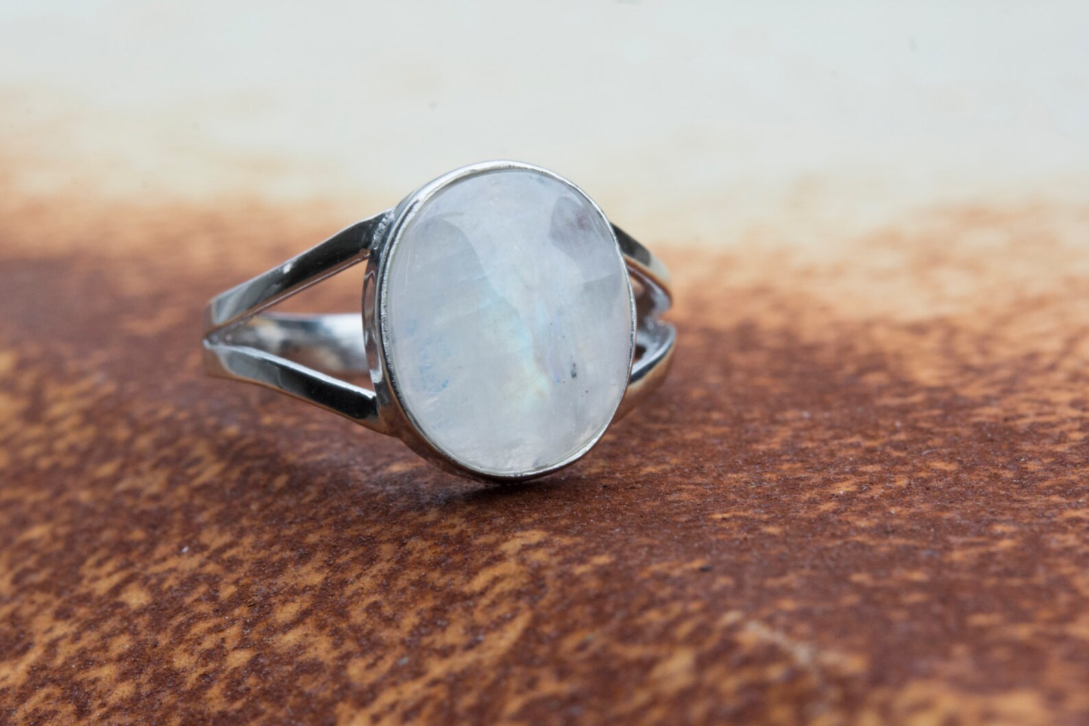 Oval Stone Ring Bezel Setting Ring Handmade Gemstone Ring Copper Ring ...