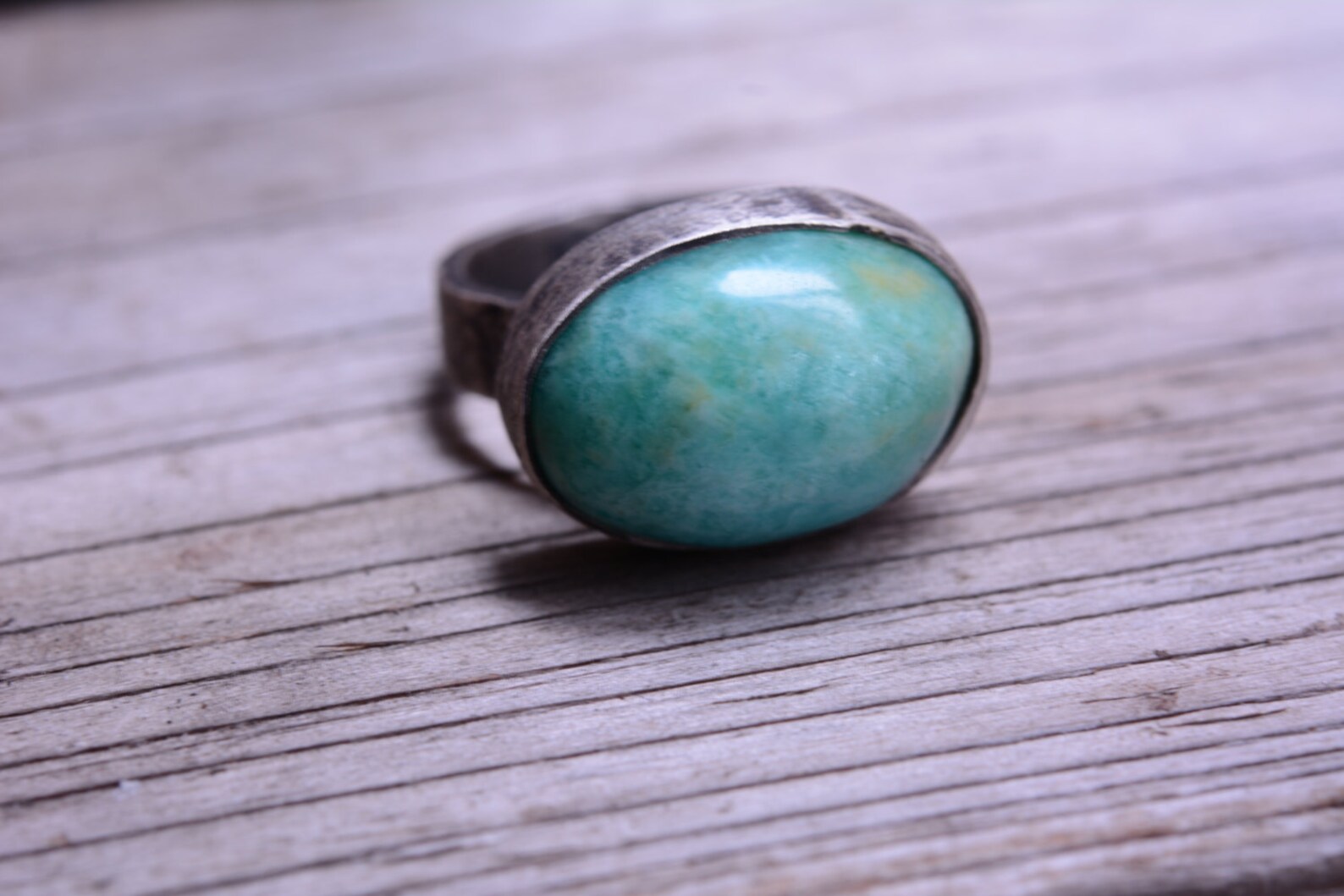 Amazonite Ringsterling Silverbezel Set Ringgems Ringaqua - Etsy
