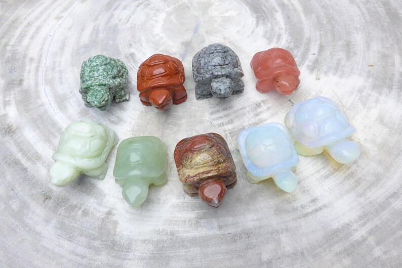 Gemstone Turtles Carved Gemstone Animals Engraved Gemstones - Etsy