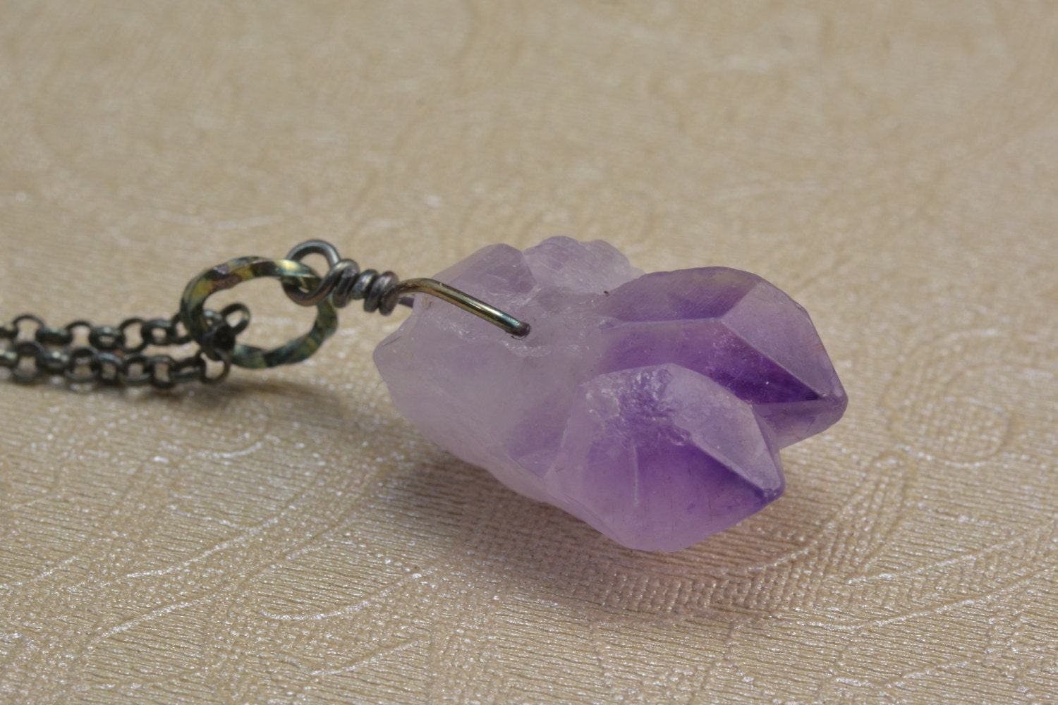 Raw Amethyst Pendant Free Form Violet Gemstone Necklace - Etsy