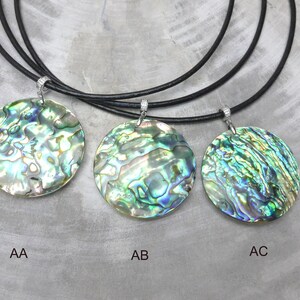 Green Abalone Shell Pendant, Round Paua Shell Pendant, Big Abalone ...