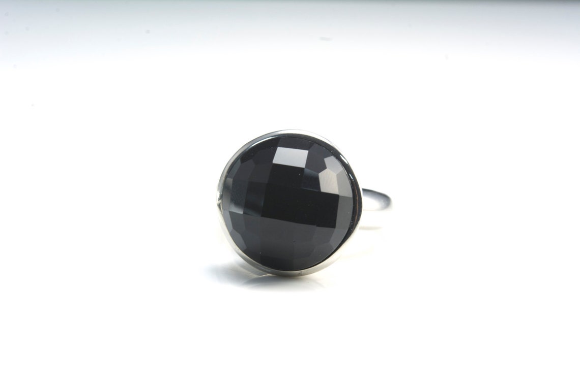 Black Stone Ring Ring With Black Stone Black Onyx - Etsy