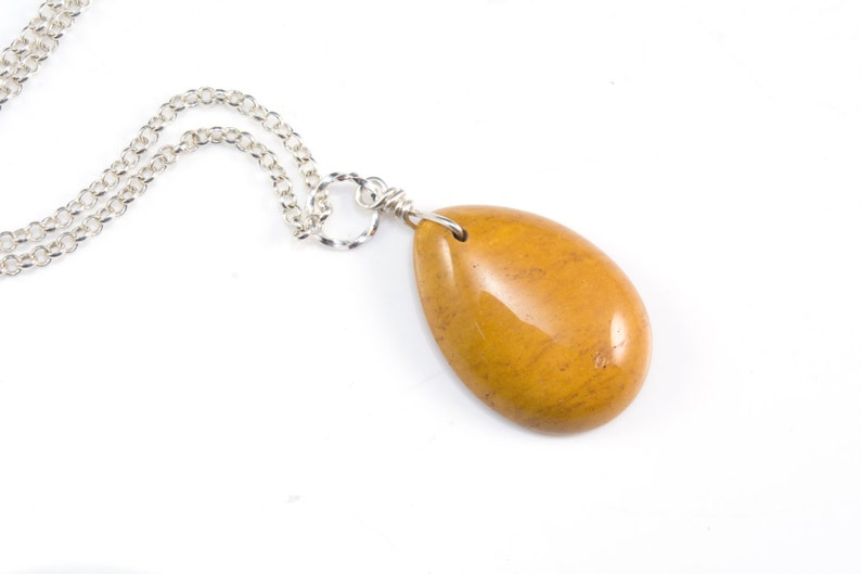 Yellow Mookaite Jasper Necklace - Natural Mookaite Jewelry - Handmade ...