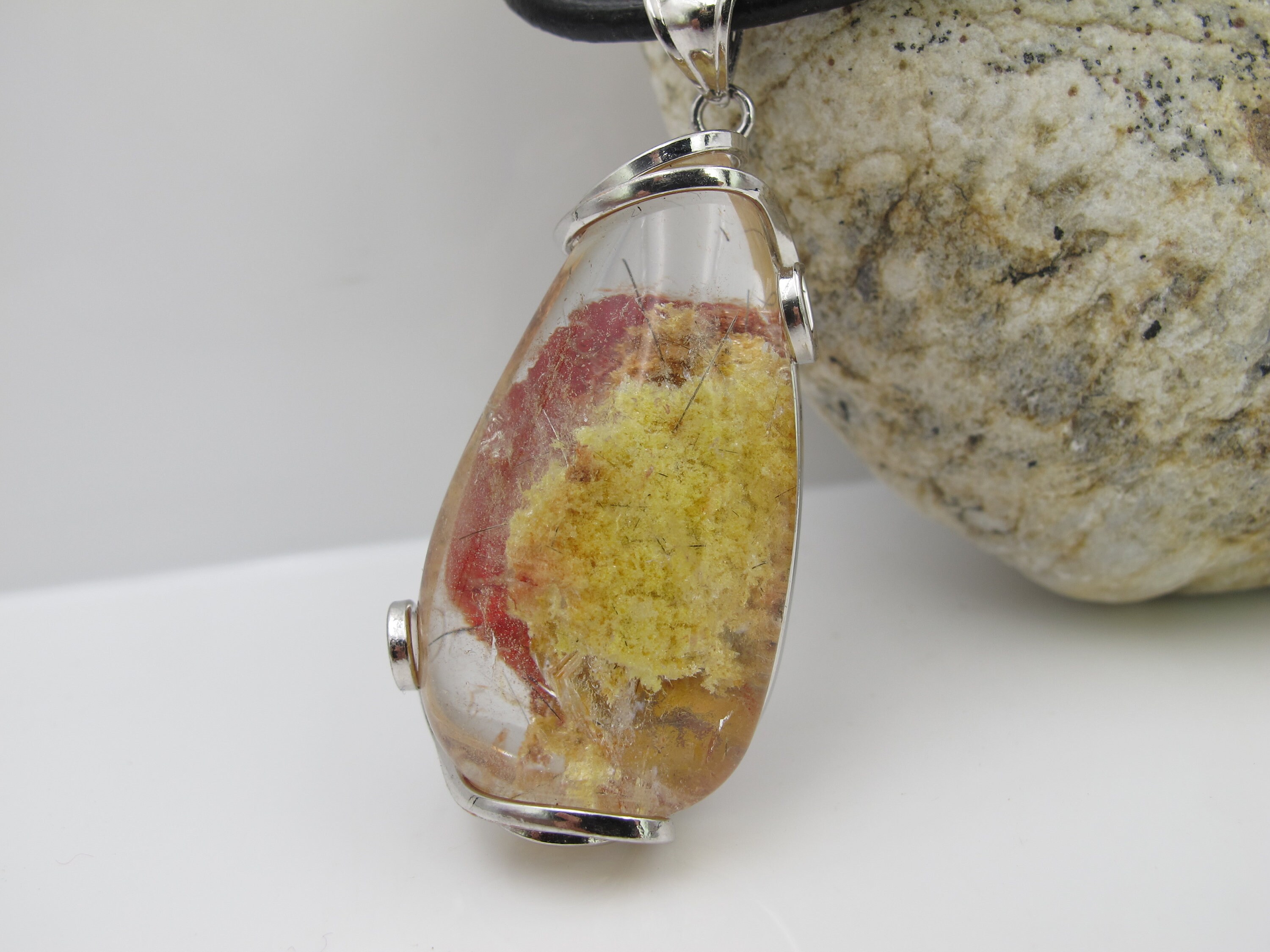Yellow Phantom Quartz Pendant Natural Pink Quartz Jewelry - Etsy