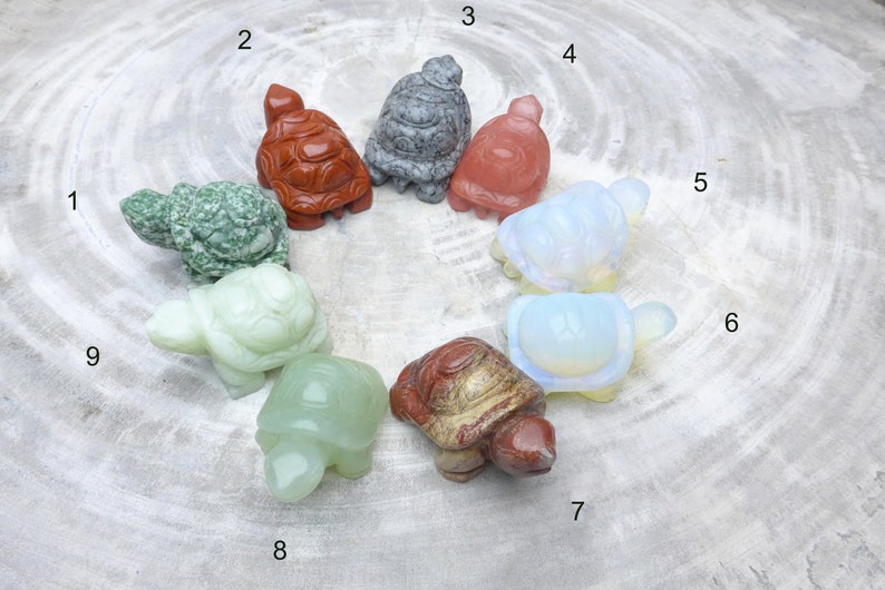 Gemstone Turtles Carved Gemstone Animals Engraved Gemstones - Etsy