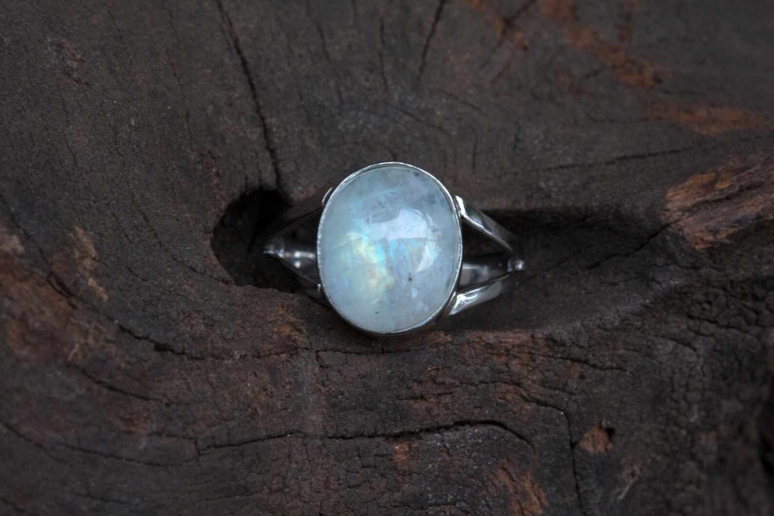 Oval Stone Ring Bezel Setting Ring Handmade Gemstone Ring Copper Ring ...