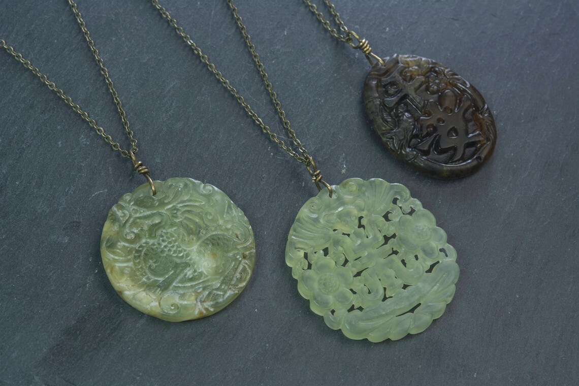 Chinese Jade Jewelry, Lucky Gemstone Carving Pendant, Traditional ...