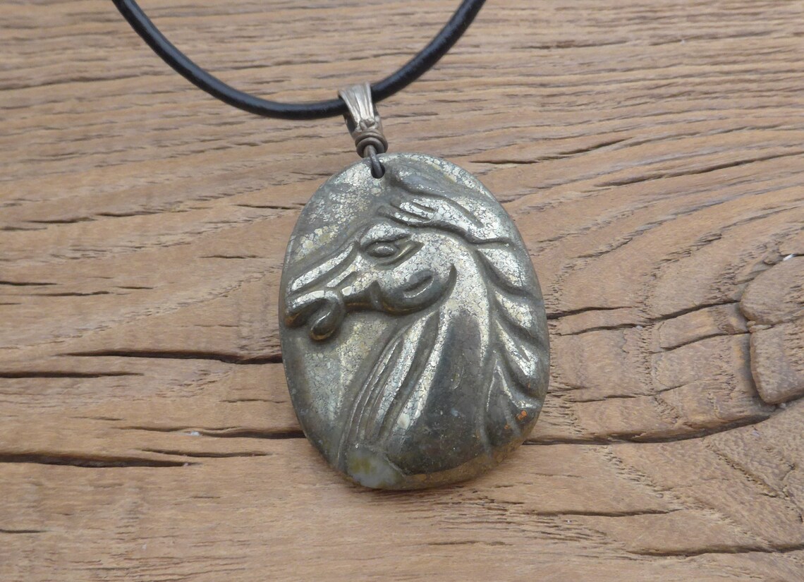 Pyrite Pendant Natural Genuine Pyrite Jewelry Handcarved - Etsy
