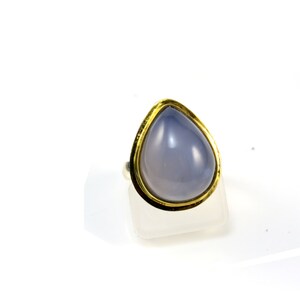 Chalcedony Ring, Blue Chalcedony, Natural Chalcedony Ring, Chalcedony Jewelry,geode Ring ...