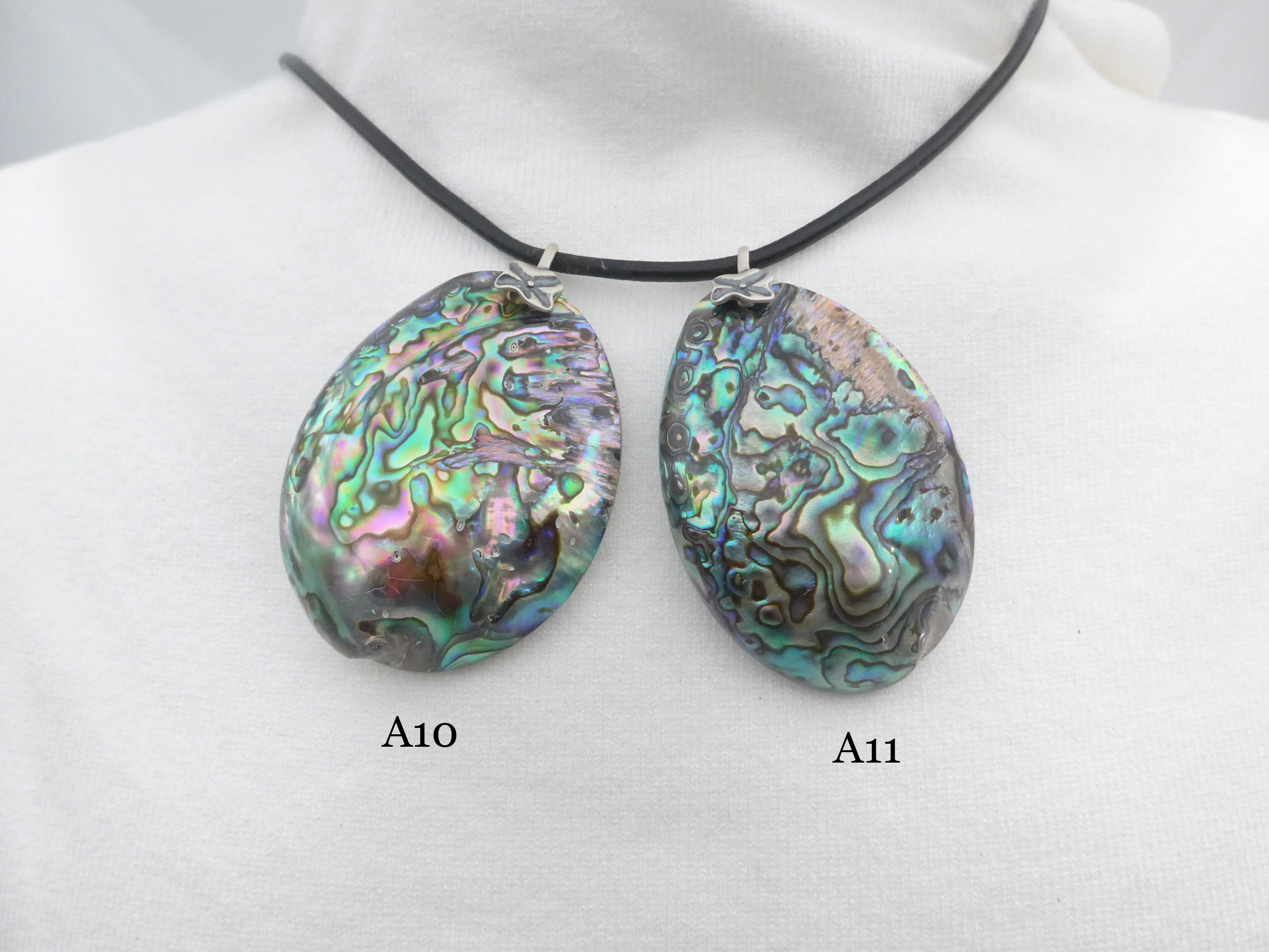 Rainbow Abalone Shell Pendant Chunky Paua Shell Necklace Sea | Etsy