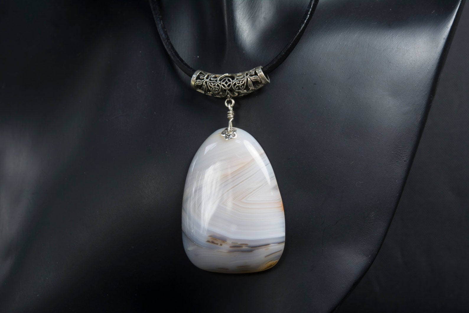 Landscape Agate Jewelry Dendritic Agate Nekclace Agate Pendant Necklace ...