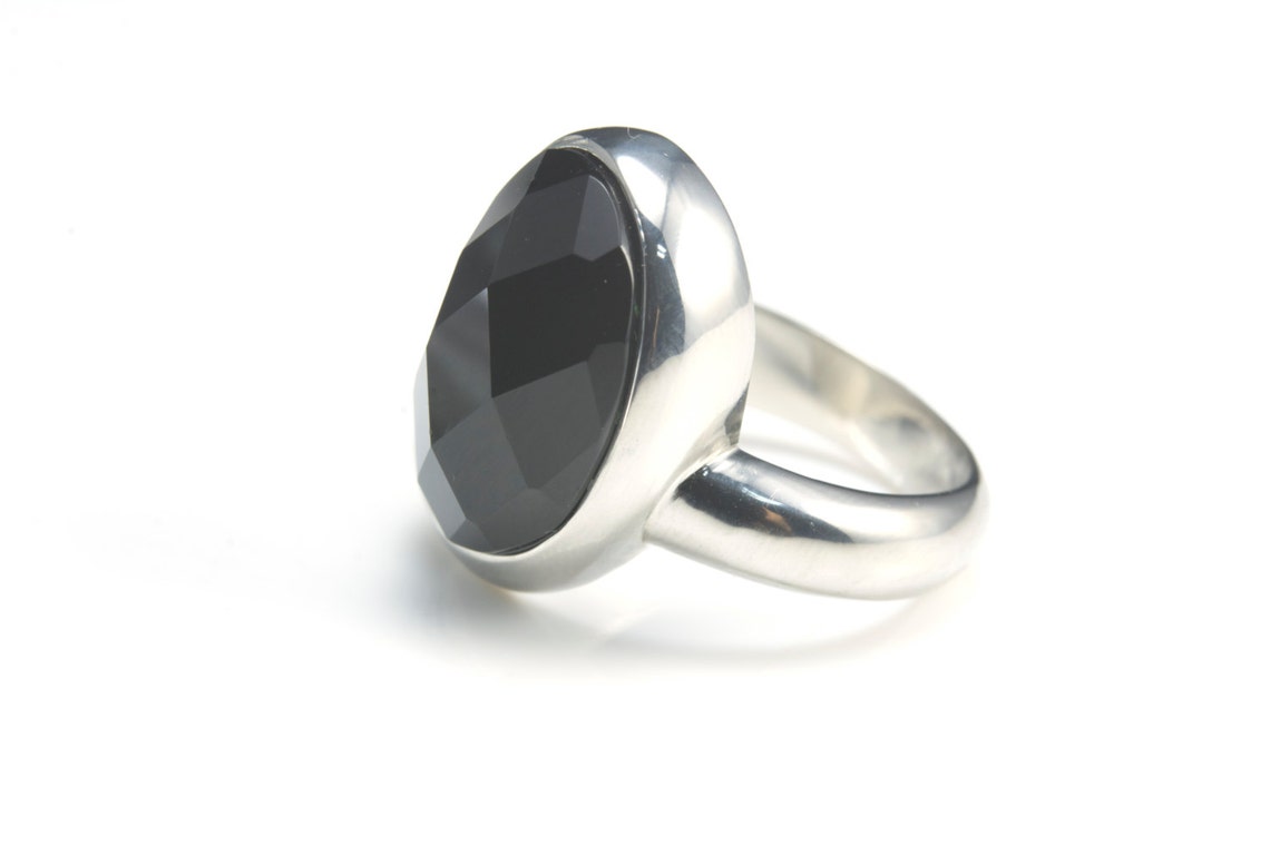 Black Stone Ring Ring With Black Stone Black Onyx - Etsy