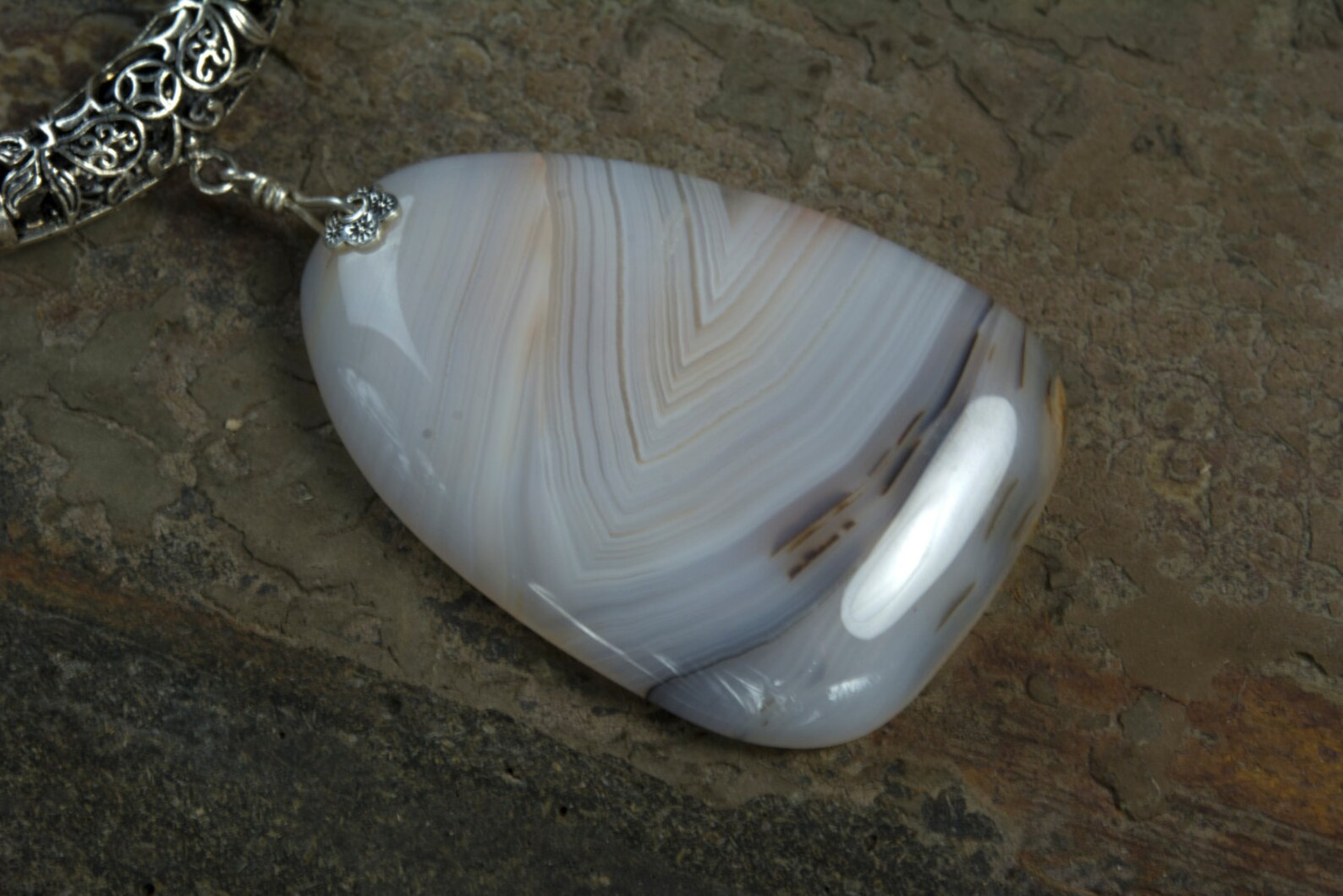Landscape Agate Jewelry Dendritic Agate Nekclace Agate Pendant Necklace ...