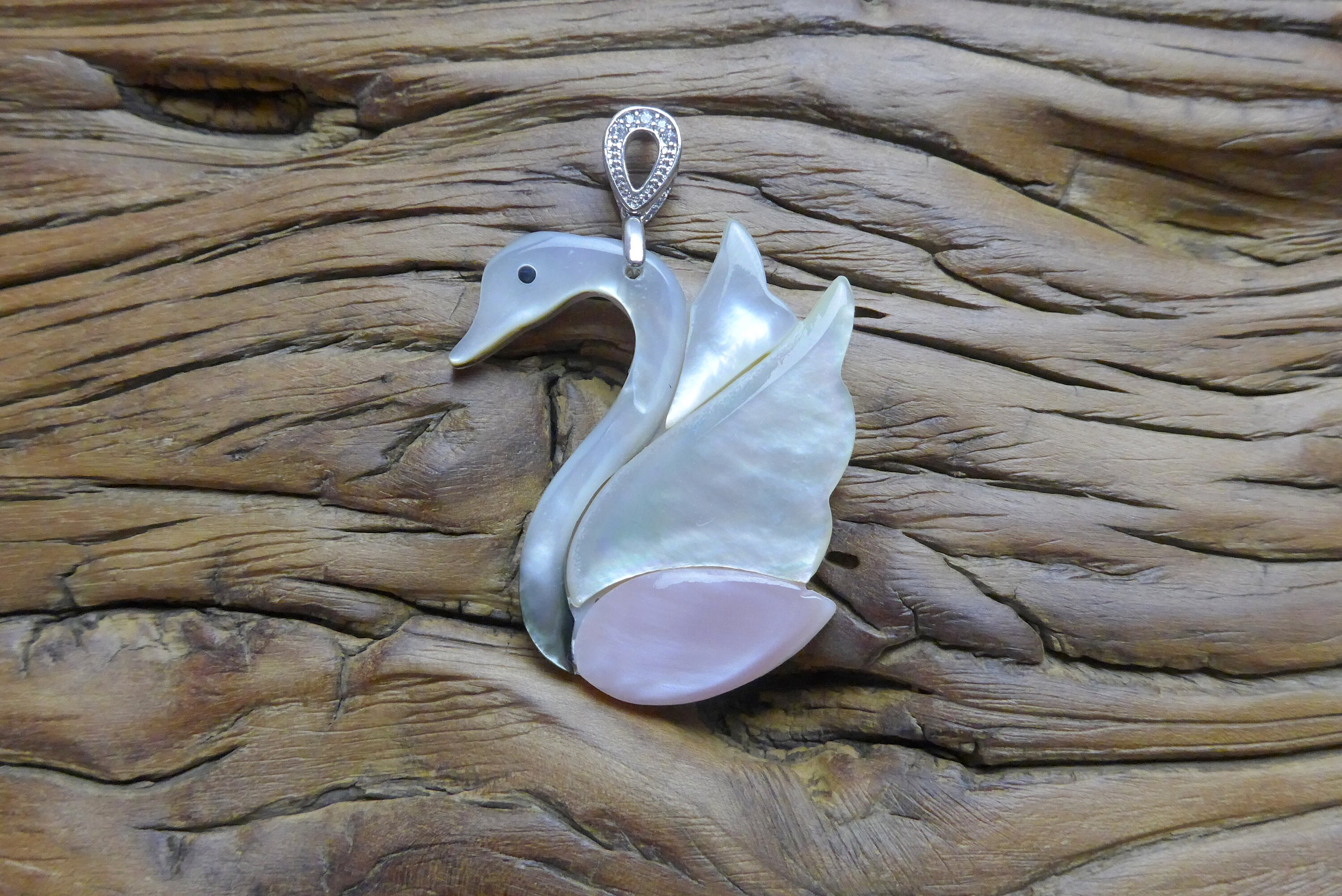 Shell Swan Pendant Black Lip Shell Pendant White MOP - Etsy