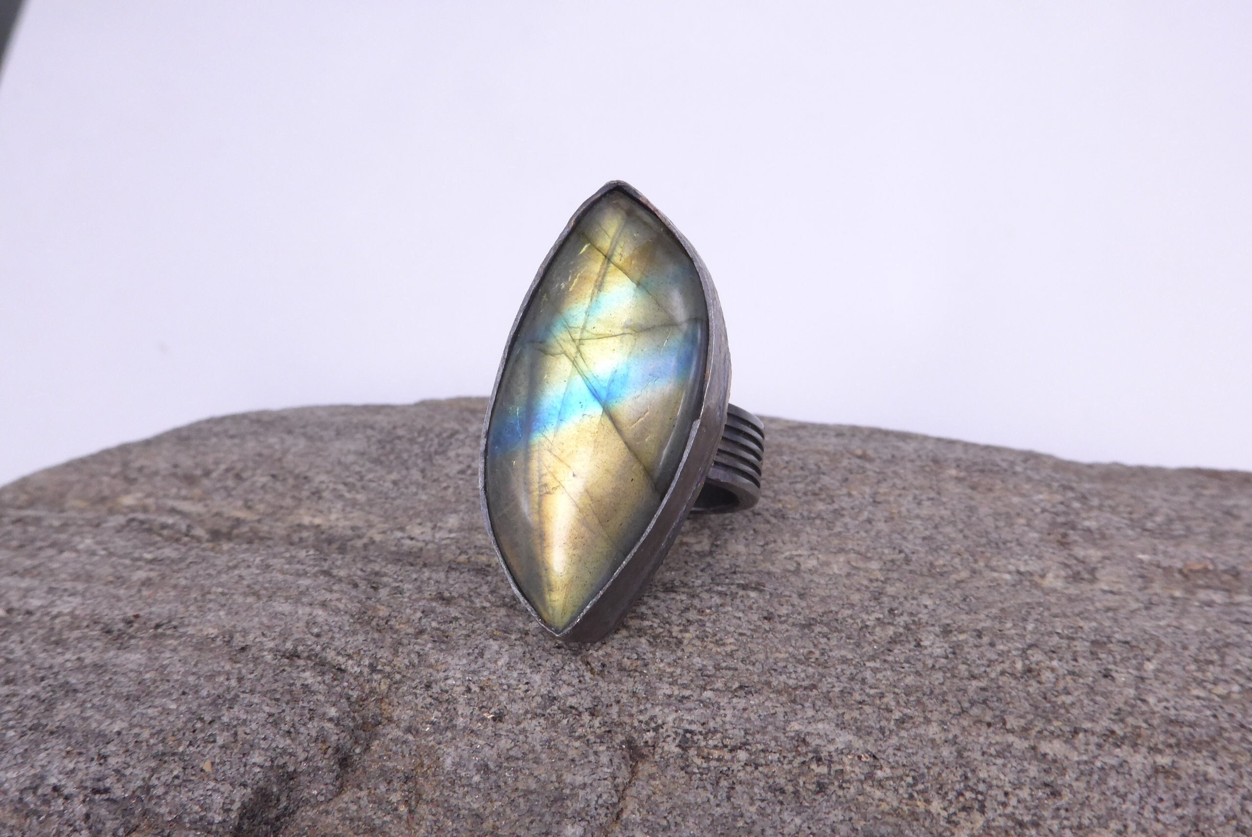 Strong Flash Labradorite Ring Natural Labradorite Gemstone - Etsy