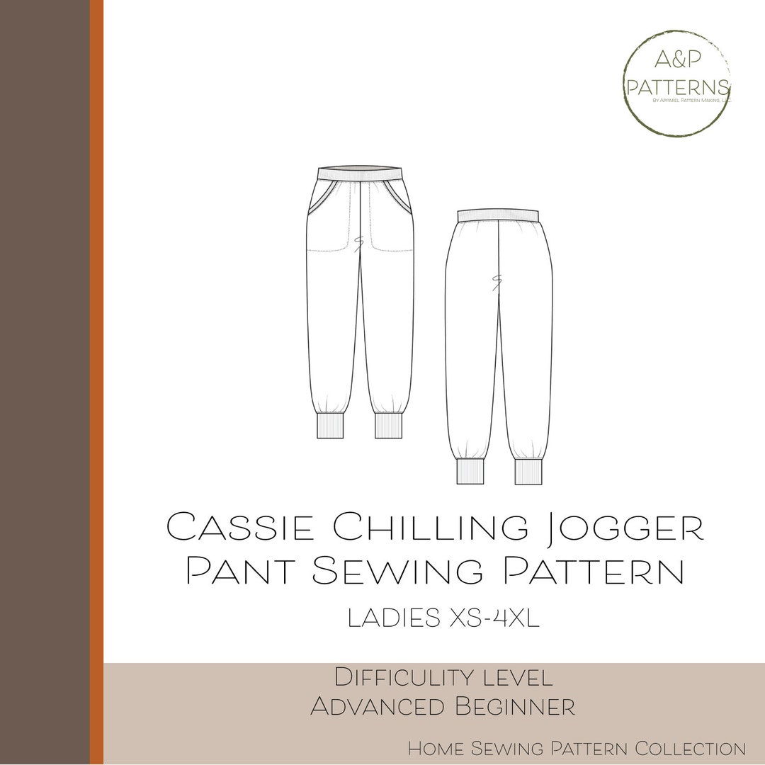 Ladies Jogger Pant Sewing Pattern With Ribbed Cuffs and Deep Pockets ...