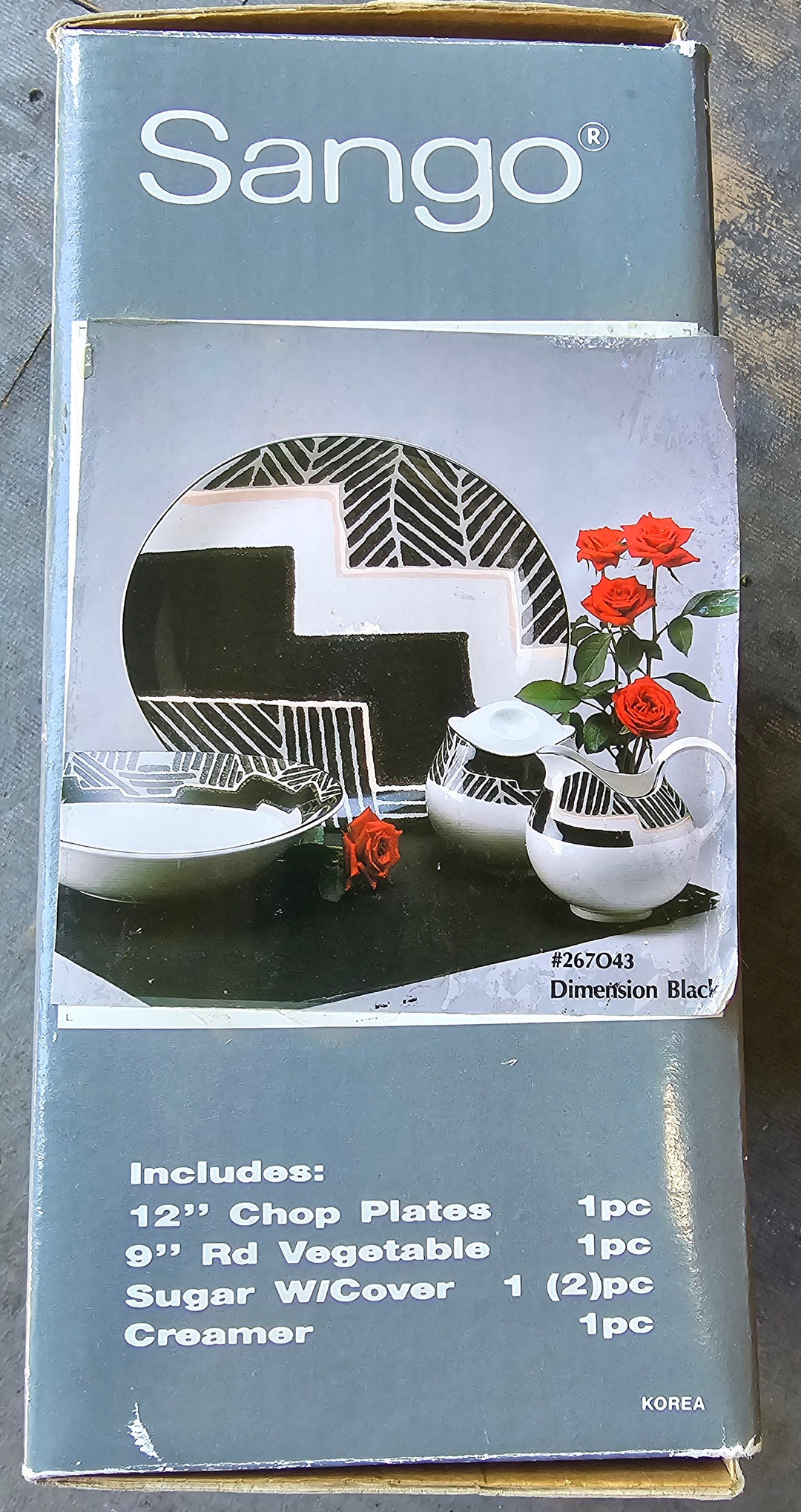 Rare NEW Sango Black Dimension Larry Laslo Serving Set Platter Bowl Sugar Creamer - Etsy