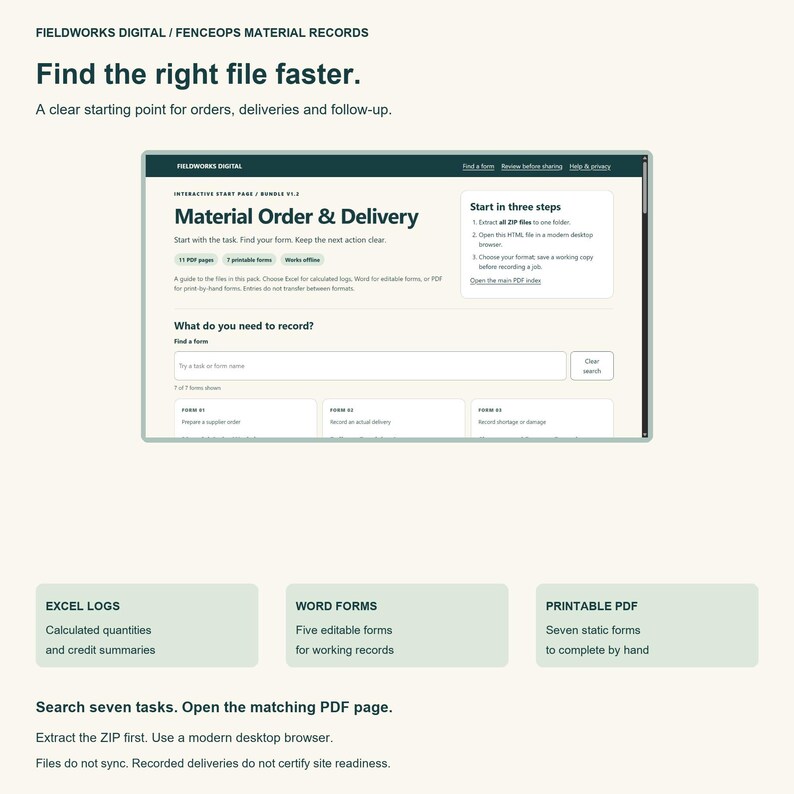 Fence Material Order & Delivery Tracker, Excel Spreadsheet, Word and ...