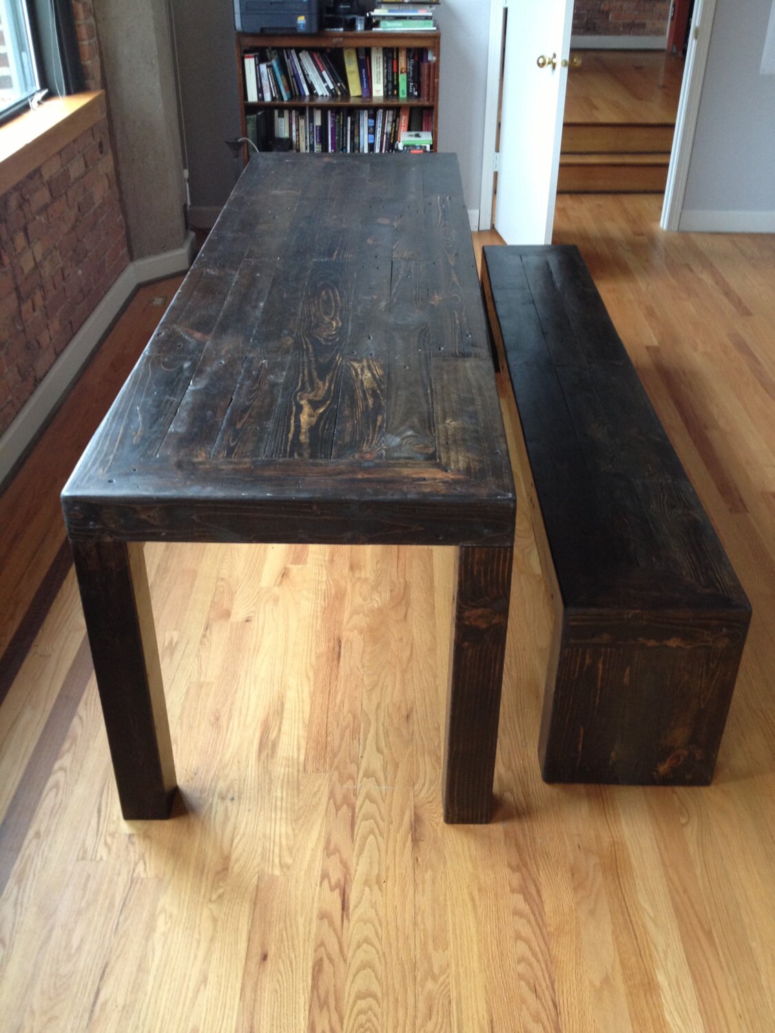 Modern Style Reclaimed Wood Dining Table Set 1 Bench - Etsy