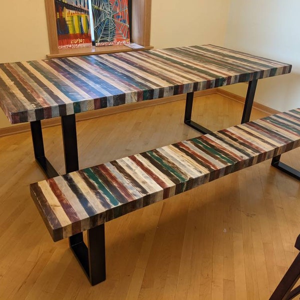 Butcher Block Dining Table Set - Etsy