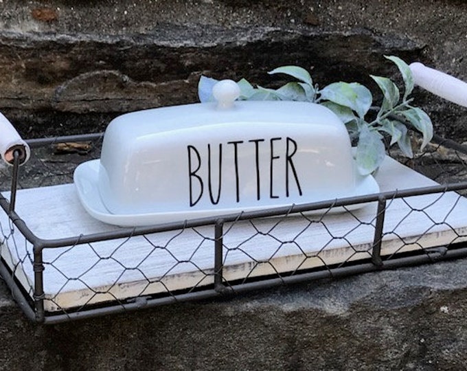 Farmhouse Servingware Ceramic Butter Dish Farmhouse Kitchen - Etsy
