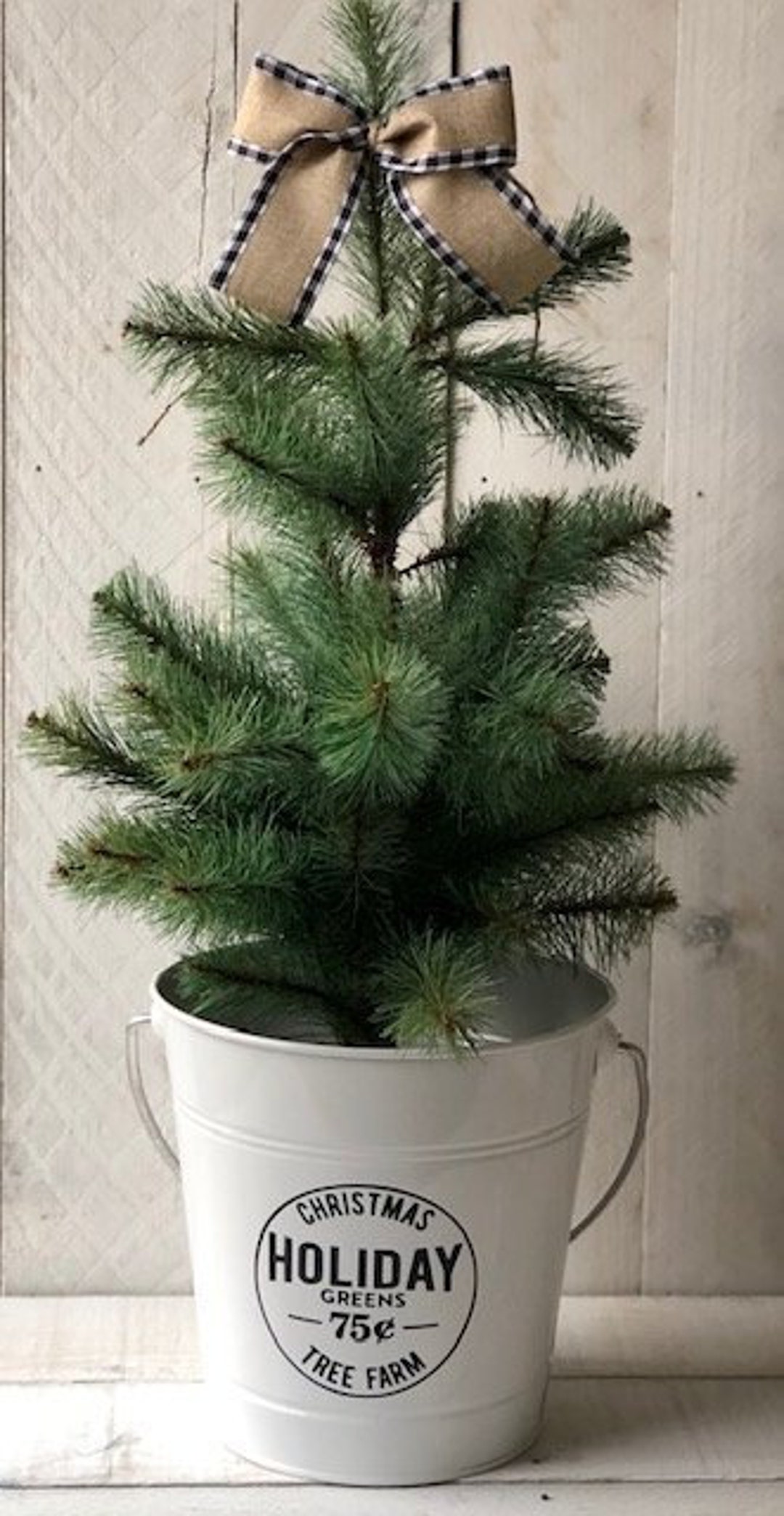 Farmhouse Christmas, Christmas Tree Farm Pail, Tree Farm Bucket ...