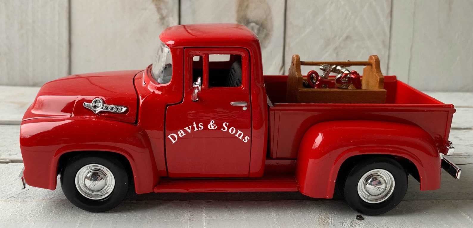 Red Metal Truck, Vintage Truck, Farmhouse Truck, Personalized Truck ...