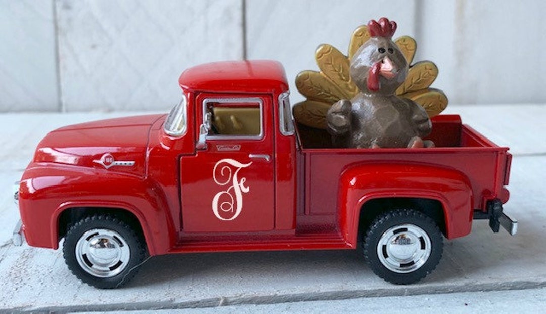 Red Farm Truck,thanksgiving Truck, Red Truck Decor, Metal Truck ...
