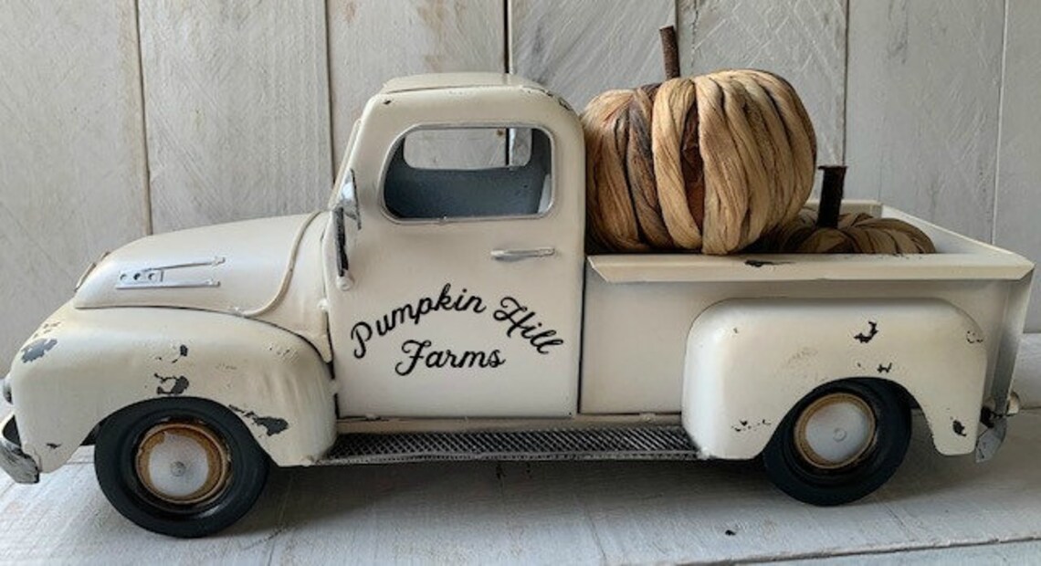 Farmhouse Decor White Farm Truck White Truck Fall Truck | Etsy