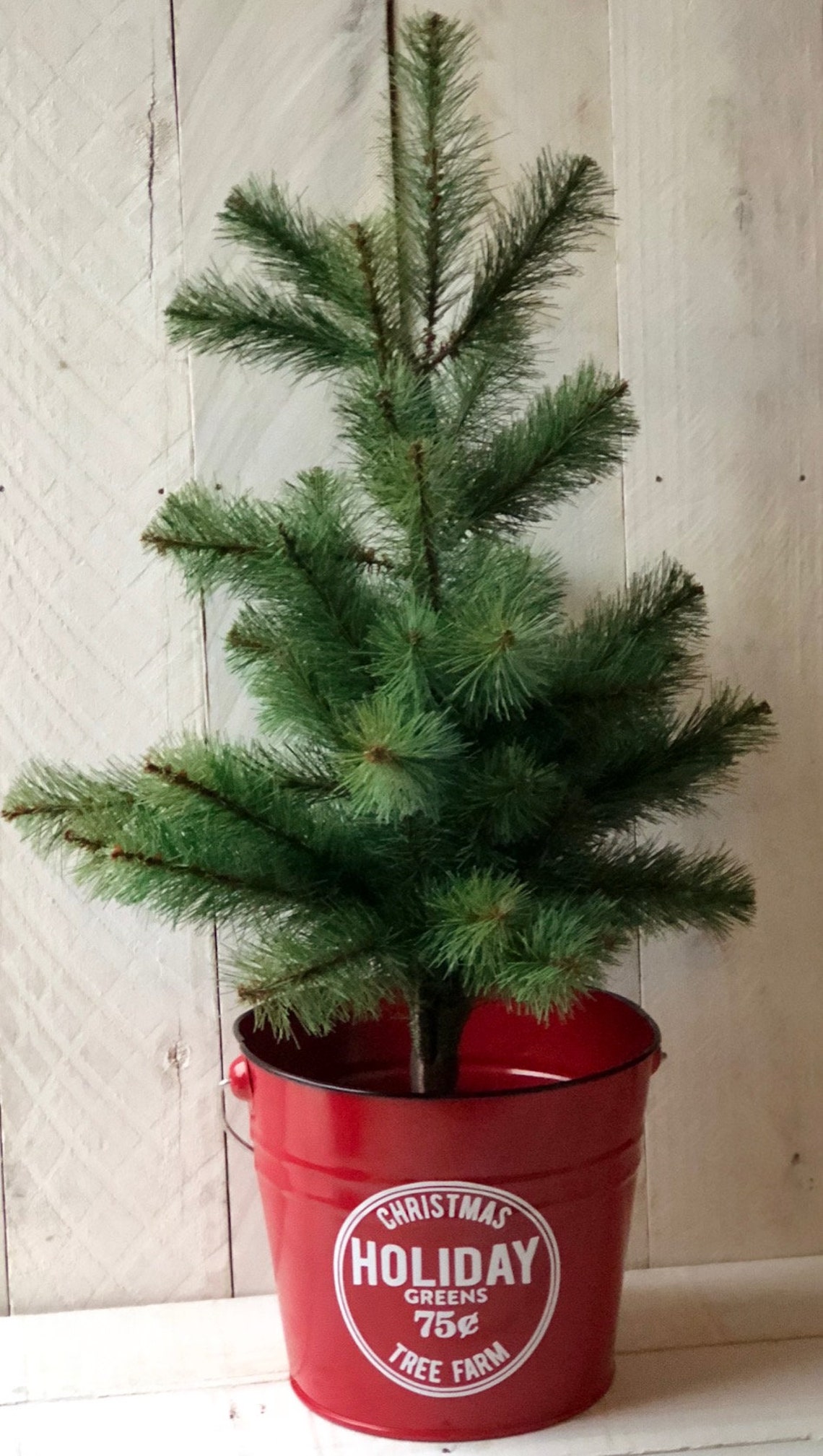 Farmhouse Christmas Christmas Tree Farm Pail Tree Farm - Etsy