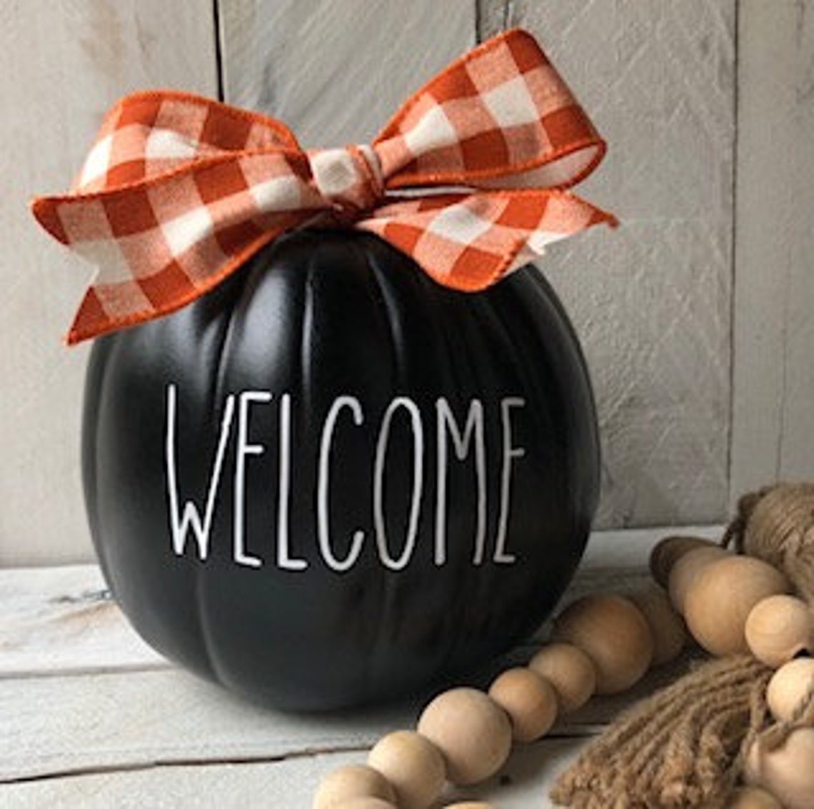 Farmhouse Fall Decor Farmhouse Pumpkin Welcome Pumpkin - Etsy