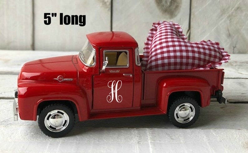 Vintage Red Pickup Truck Red Truck Decor Red Metal Truck - Etsy