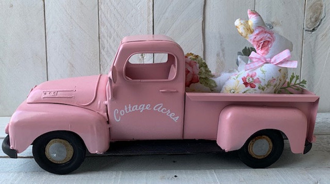 Pink Farm Truck, Farm Truck, Easter Truck, Pink Metal Truck ...