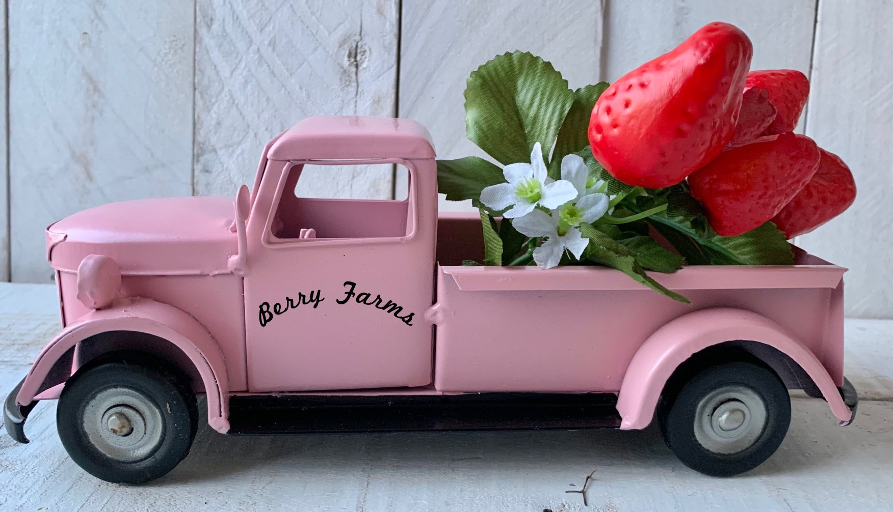Metal Farm Truck, Personalized Truck, Pink Truck , Strawberry Decor ...