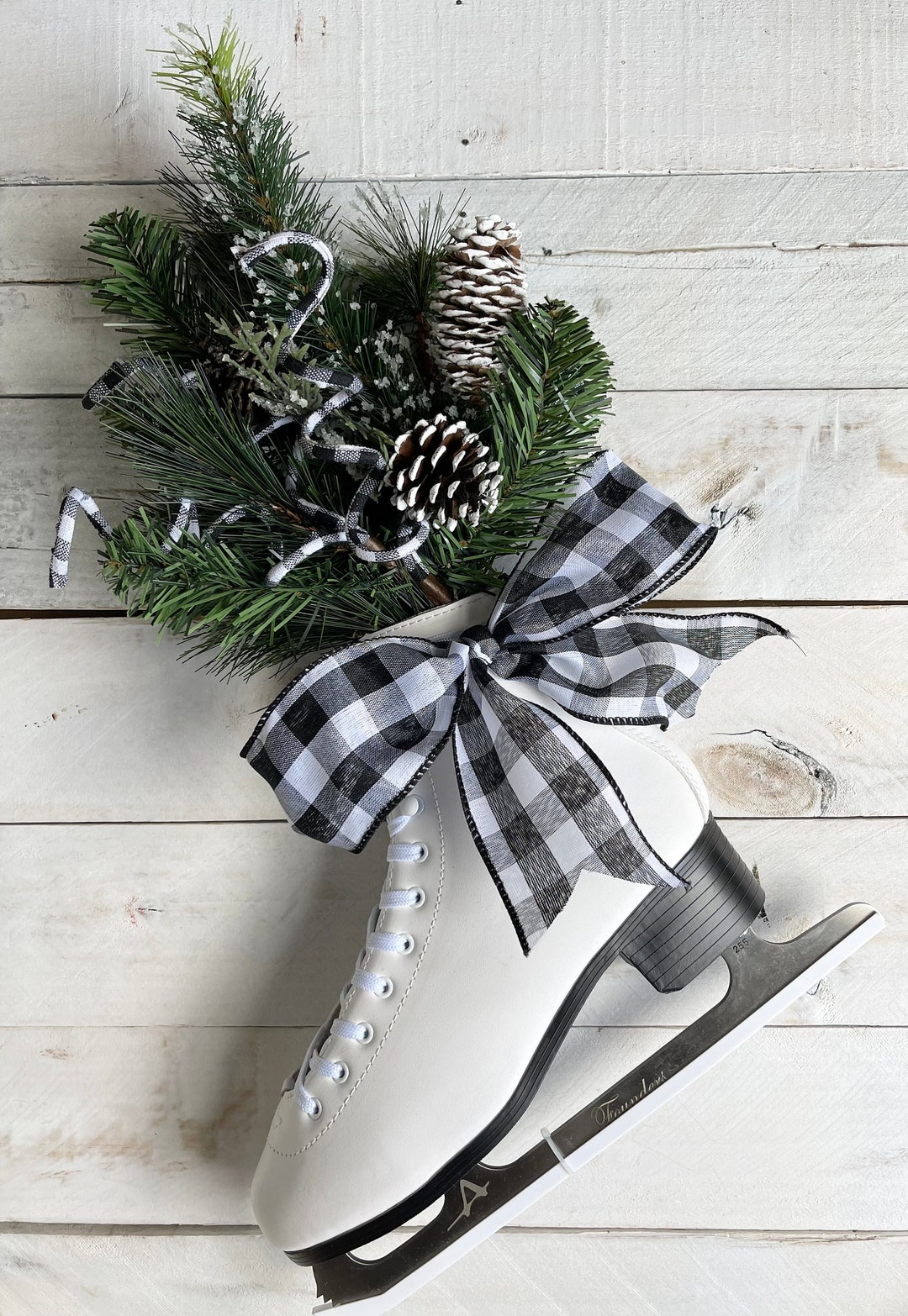 Decorated Ice Skate, Ice Skate Hanging, Christmas Figure Skate, Buffalo ...