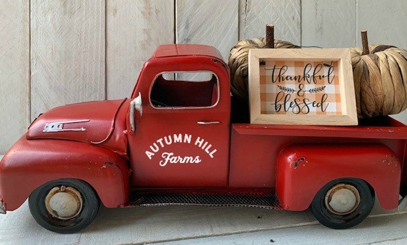 Farmhouse Decor, Red Farm Truck, Red Truck, Fall Truck, Personalized ...