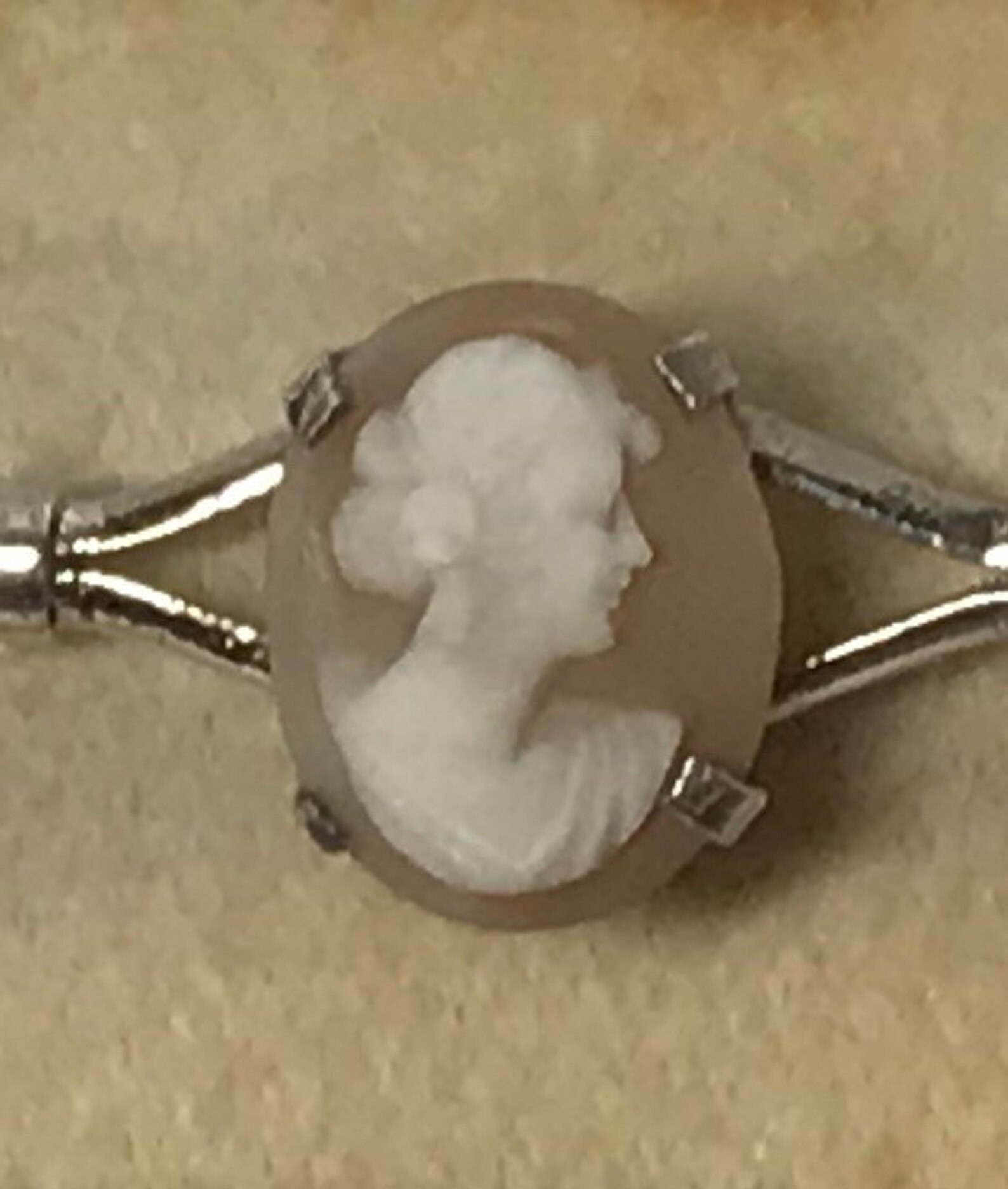 Vintage 800 Silver Cameo Brooch With Box - Etsy