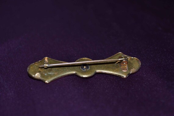 Vintage, 1950s pin / brooch gold tone with mother of … - Gem