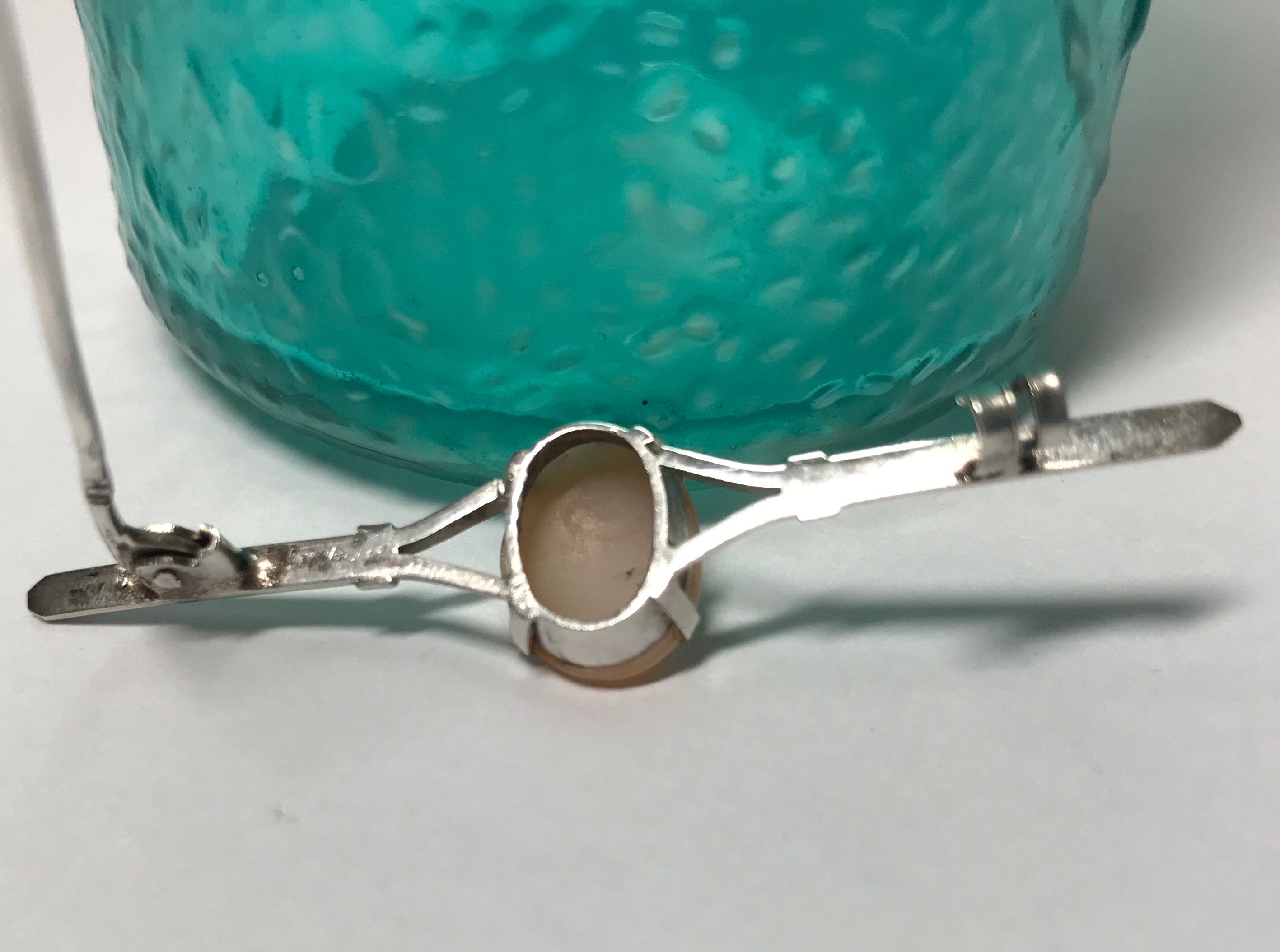 Vintage 800 Silver Cameo Brooch With Box - Etsy