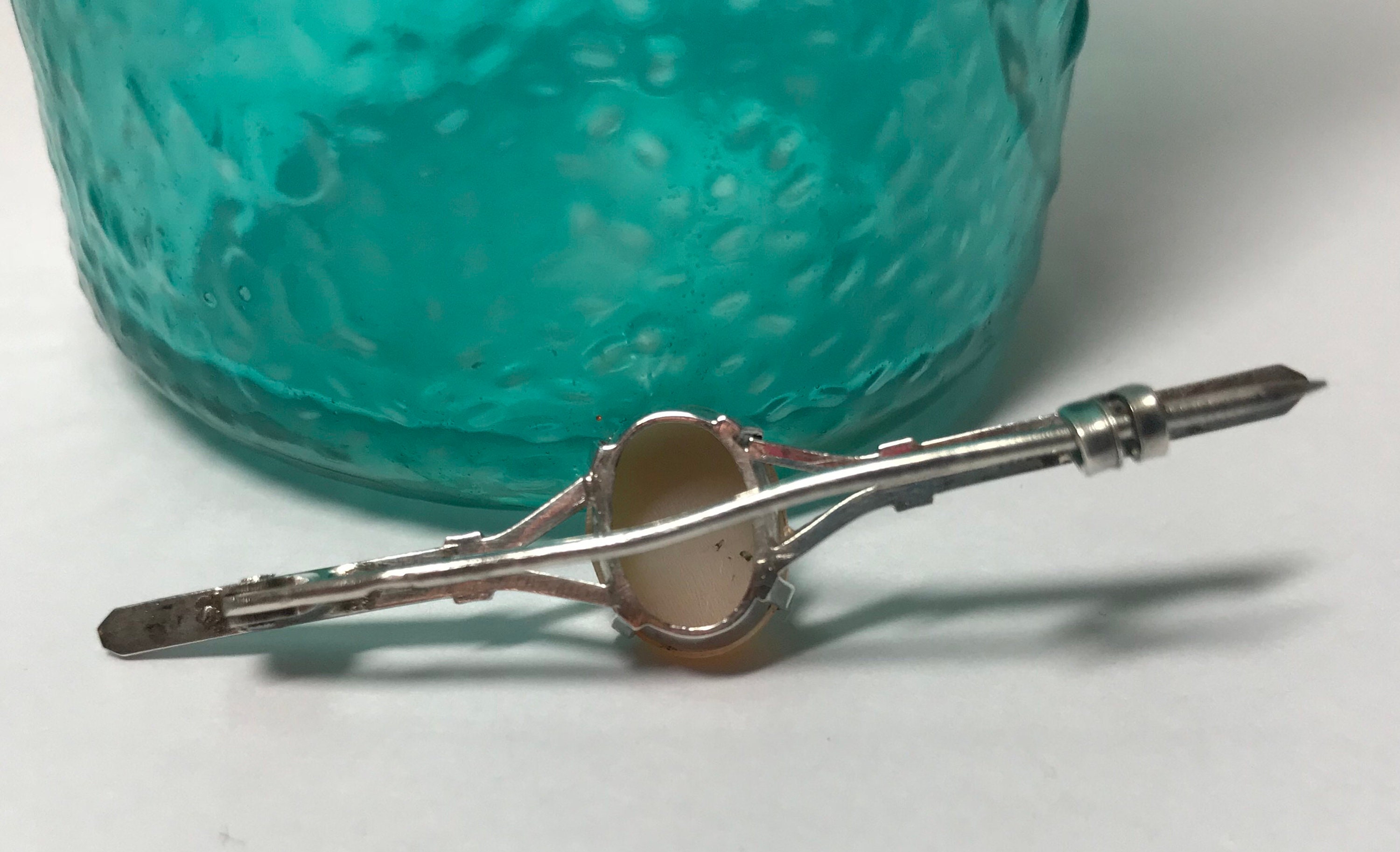 Vintage 800 Silver Cameo Brooch With Box - Etsy