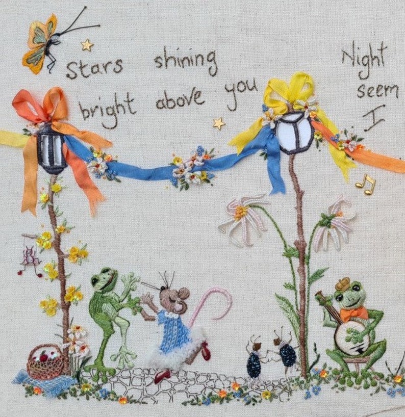 Dream A Little Lampshade Instructions Hand Embroidery Children Lamp or ...