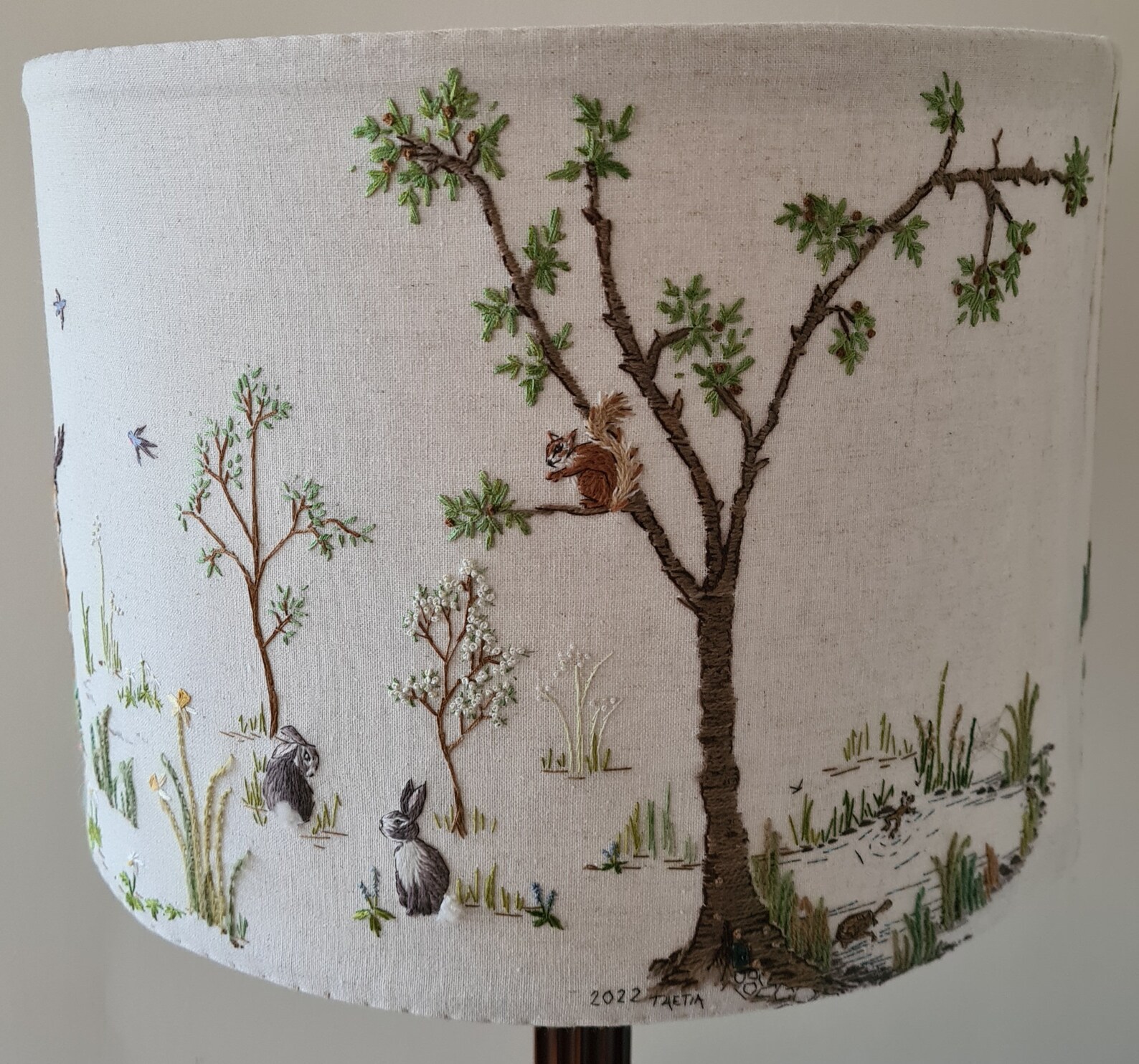 Hand Embroidery Lampshade Pattern: Woodland Forest Scene (PDF Pattern ...