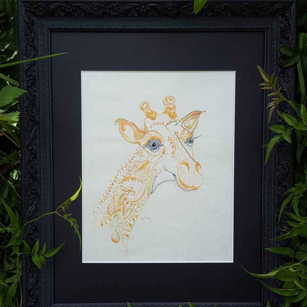 Giraffe Embroidery - Etsy