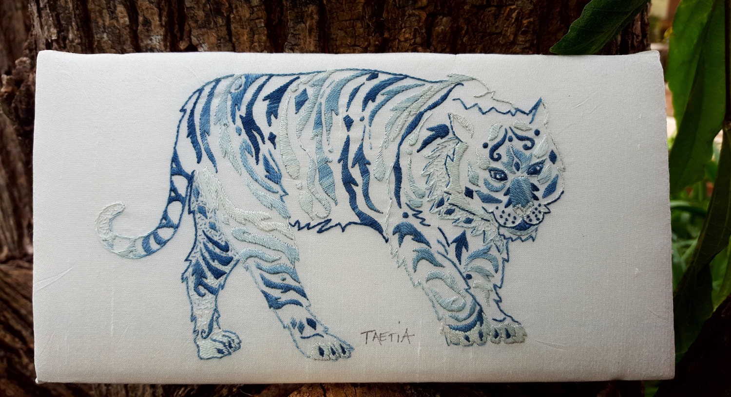 Hand Embroidery Pattern Snow Tiger. Modern Embroidery Design ...