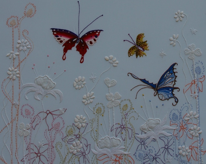 Hand Embroidery Pattern. Baby Blanket Design. BUNNY & BUTTERFLY Baby ...