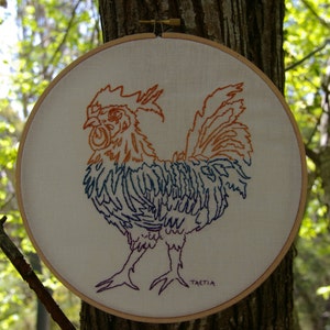 Hand Embroidered ROOSTER Instructions & Pattern Embroidery - Etsy