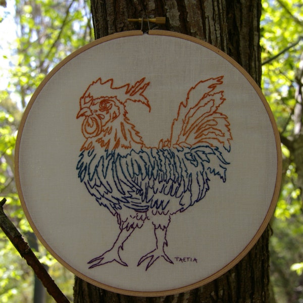Embroidered Rooster - Etsy