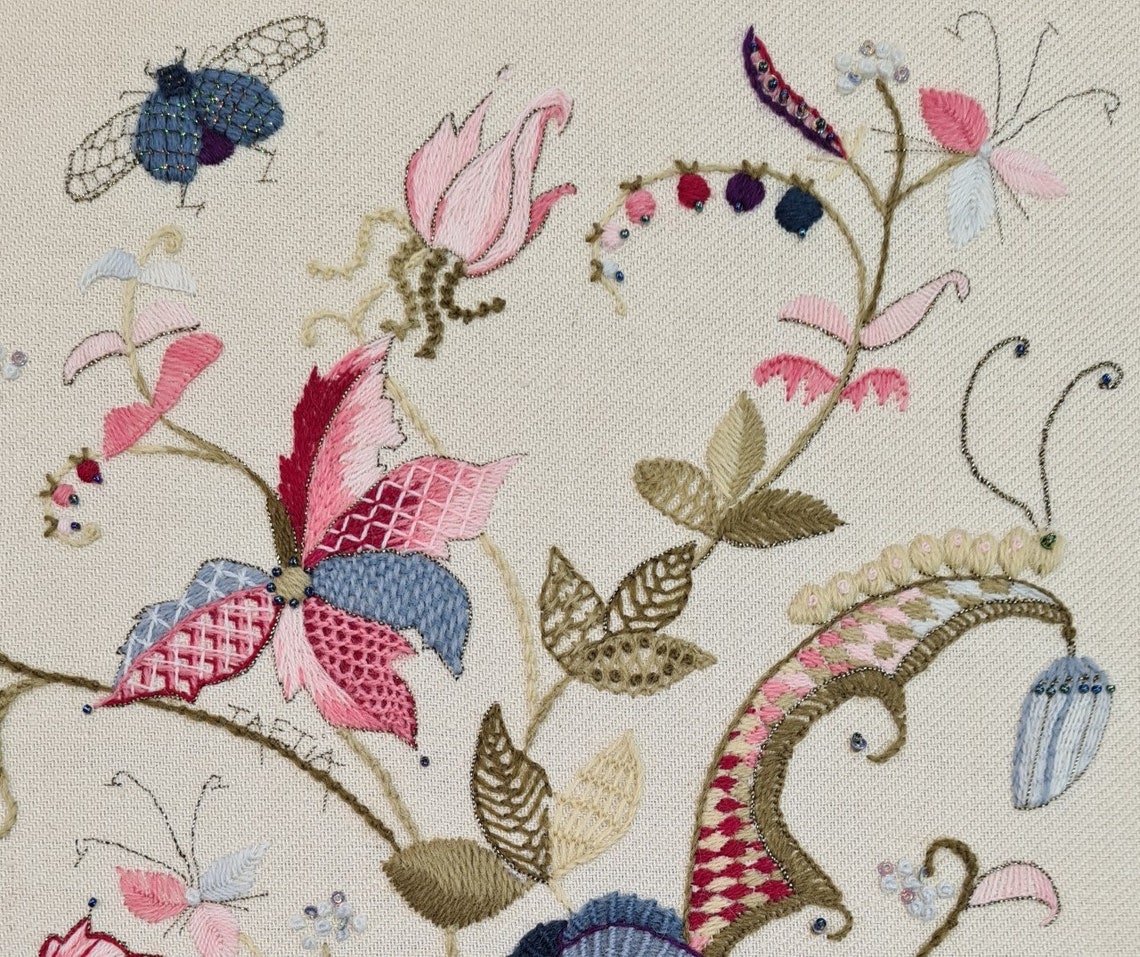 Beetle Reverie Crewel Embroidery Design Instant Download by TAETIA - Etsy